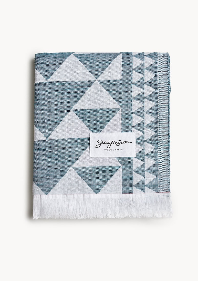 Tangaroa Jacquard Beach Towel Emerald - Sea You Soon
