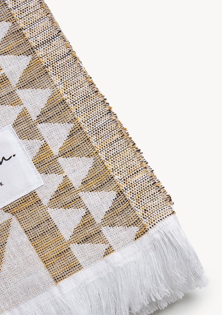 Tangaroa Jacquard Beach Towel Mustard - Sea You Soon