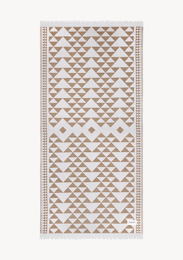 Tangaroa Jacquard Beach Towel Mustard - Sea You Soon